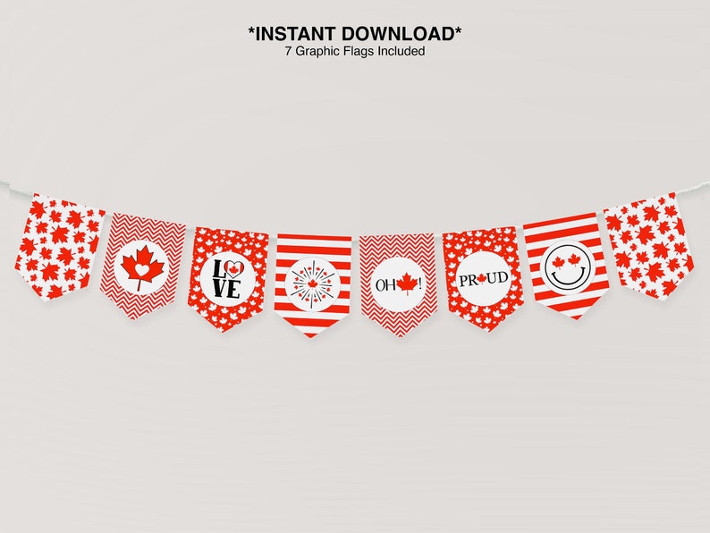 Printable Canada Day Party Decorations, July 1st Party Decor, Canada ...