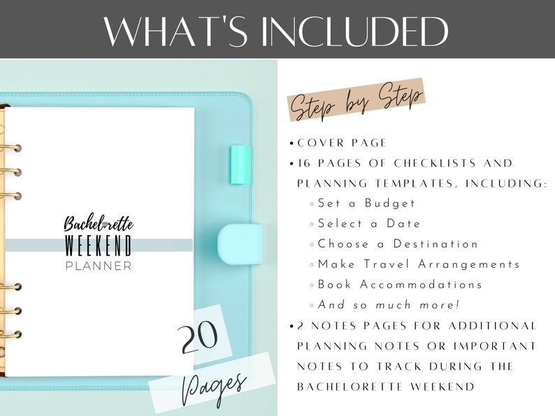 Bach Weekend Itinerary, Printable Planner Checklist, Bachelorette ...