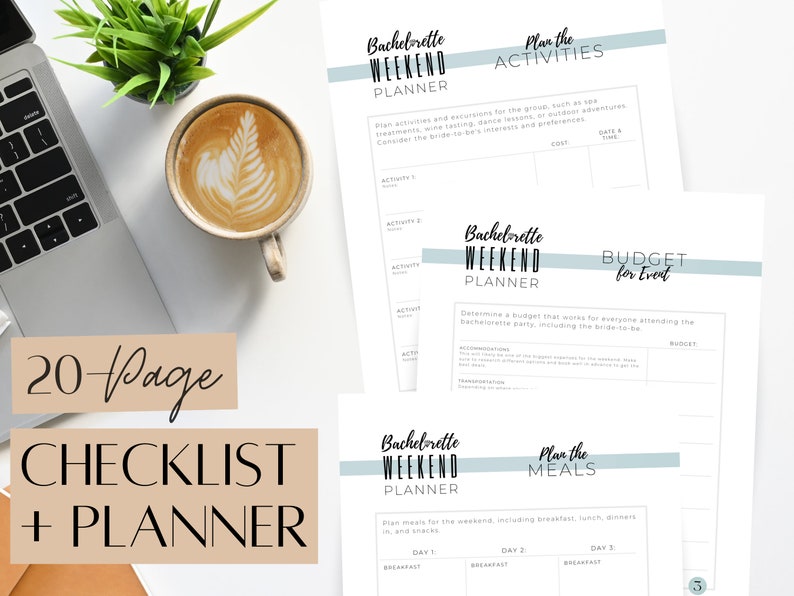 Bach Weekend Itinerary, Printable Planner Checklist, Bachelorette ...