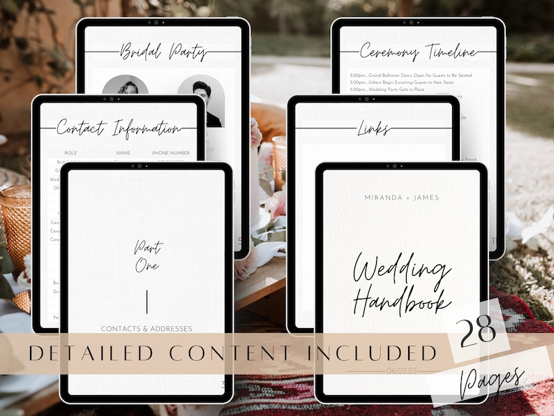 Wedding Day Timeline, Digital Wedding Itinerary Template, Information ...