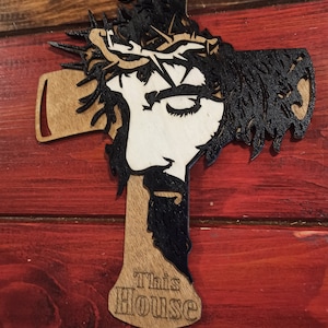 Jesus and Cross Laser Cutting, Jesus Vector File, Decorative Wall ...