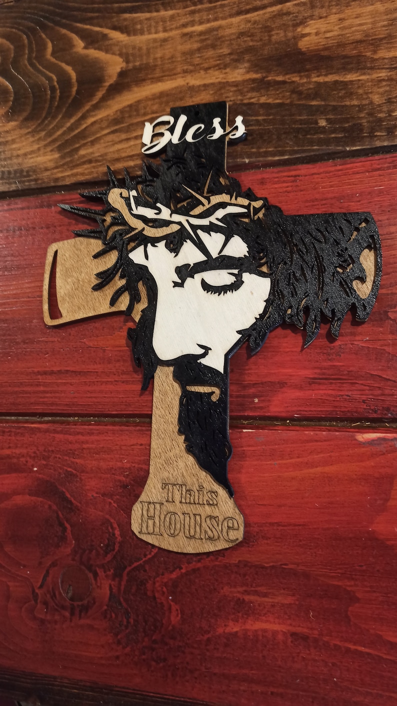 Jesus and Cross Laser Cutting, Jesus Vector File, Decorative Wall ...