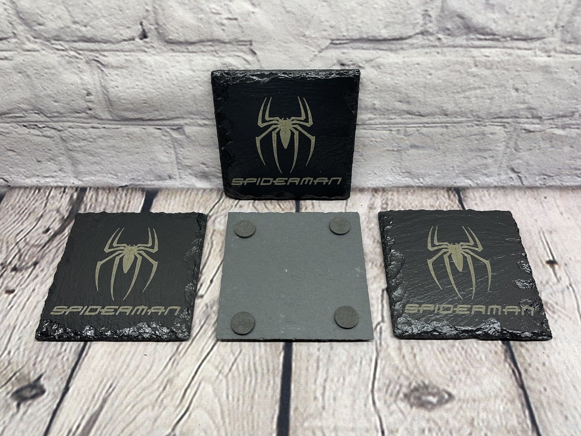 Spiderman Slate Coasters Set of 4 - Etsy