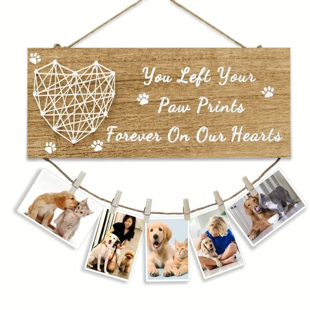 Paw Prints Forever on Our Hearts Pet Memorial Picture Holder - Etsy