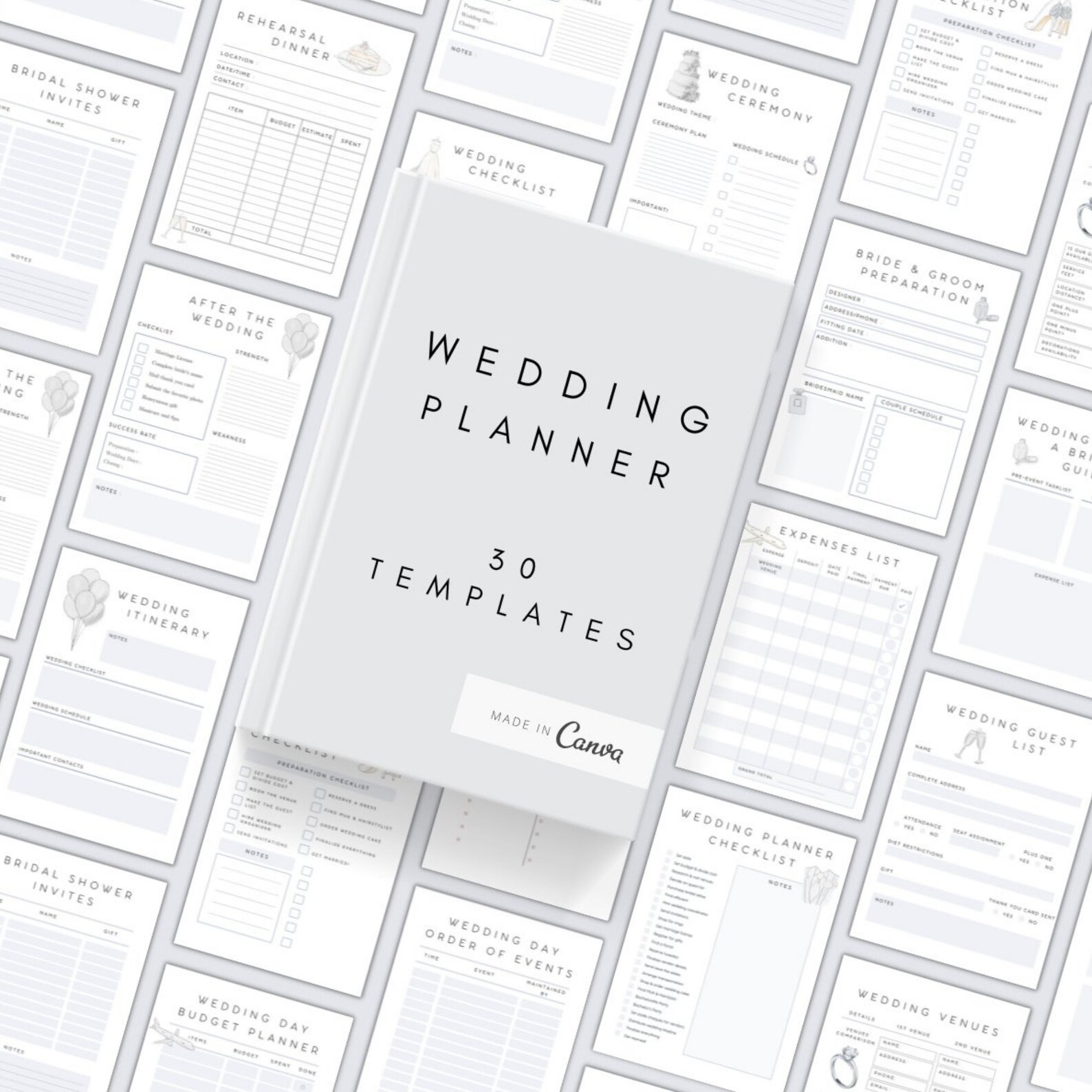 Wedding Day Binder Template - Editable Template - Canva Instant ...