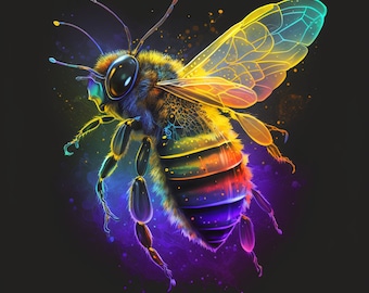 Rainbow Bee Png Clip Art File for Sublimation 2 Files - Etsy Canada