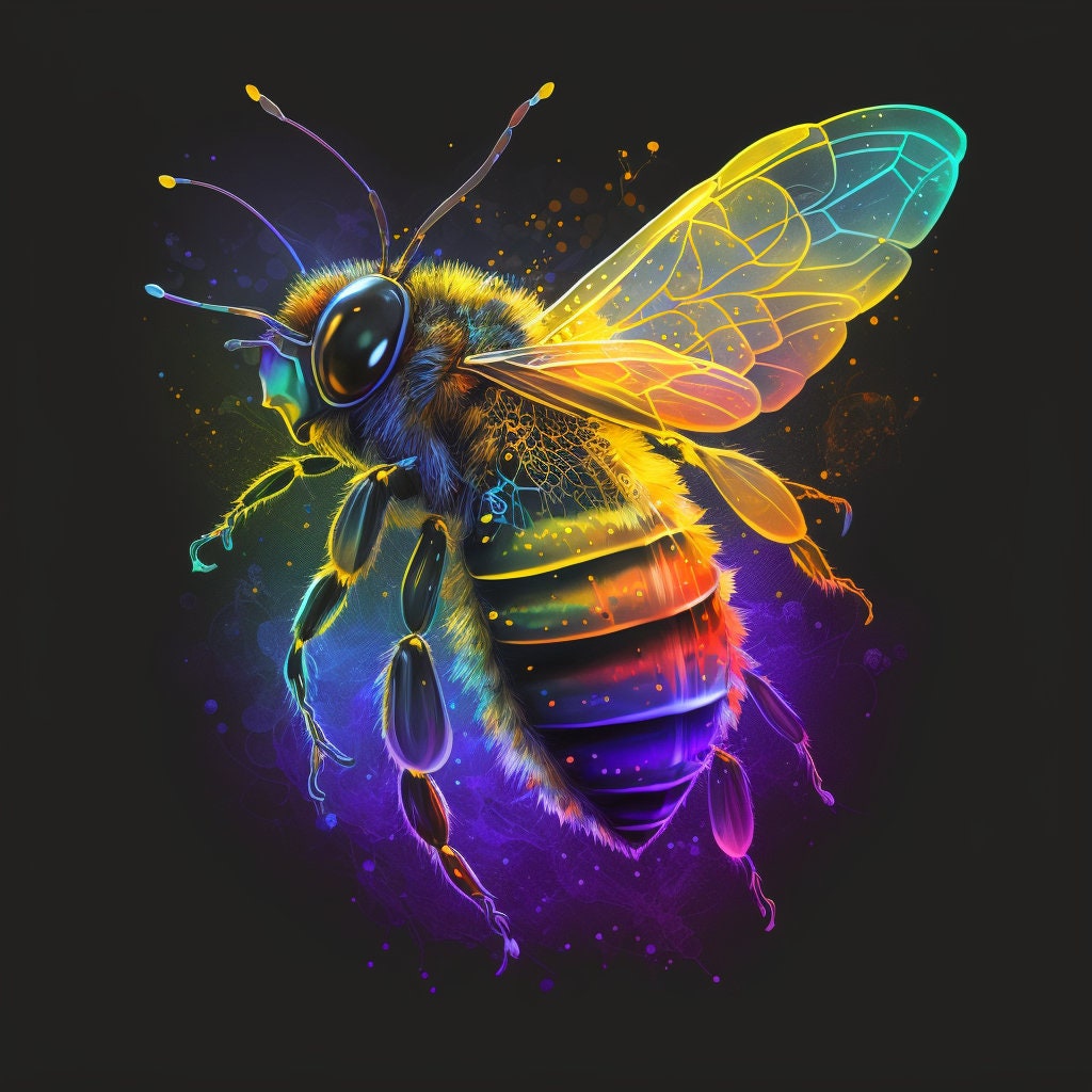 Rainbow Bee Design for Tumbler Sublimation T-shirt Design - Etsy