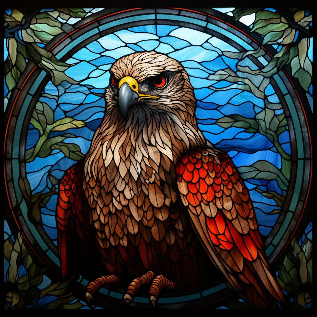 Falcon Stained Glass Design for Tumbler Sublimation, T-shirt Design ...