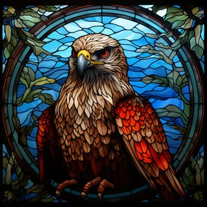 Falcon Stained Glass Design for Tumbler Sublimation, T-shirt Design ...