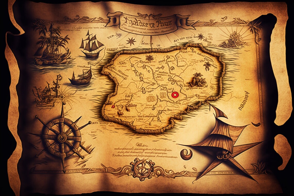 Treasure Map Design Prints for Tumbler Sublimation, T-shirt Design ...