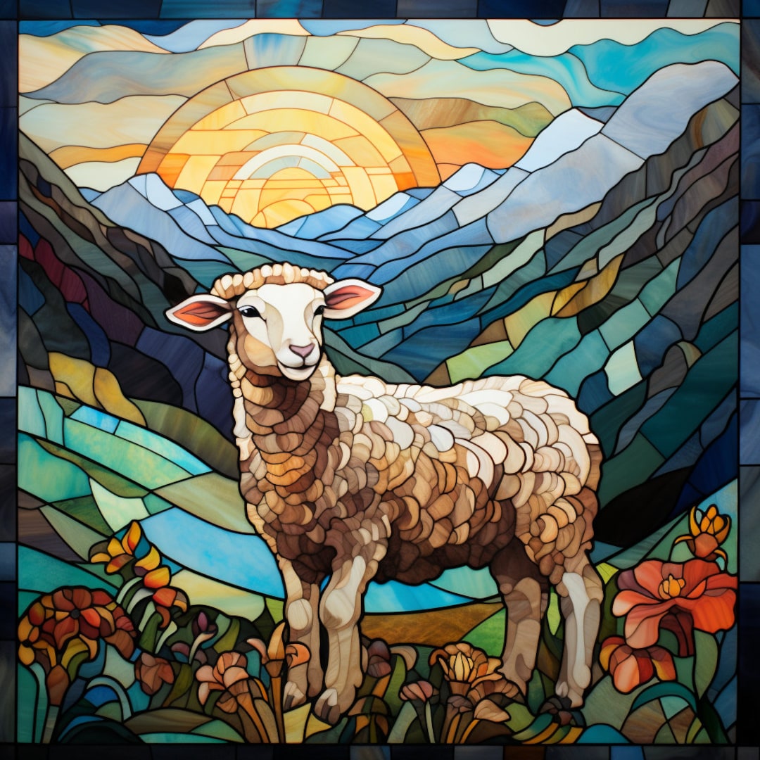 Sheep Stained Glass Design for Tumbler Sublimation, T-shirt Design ...