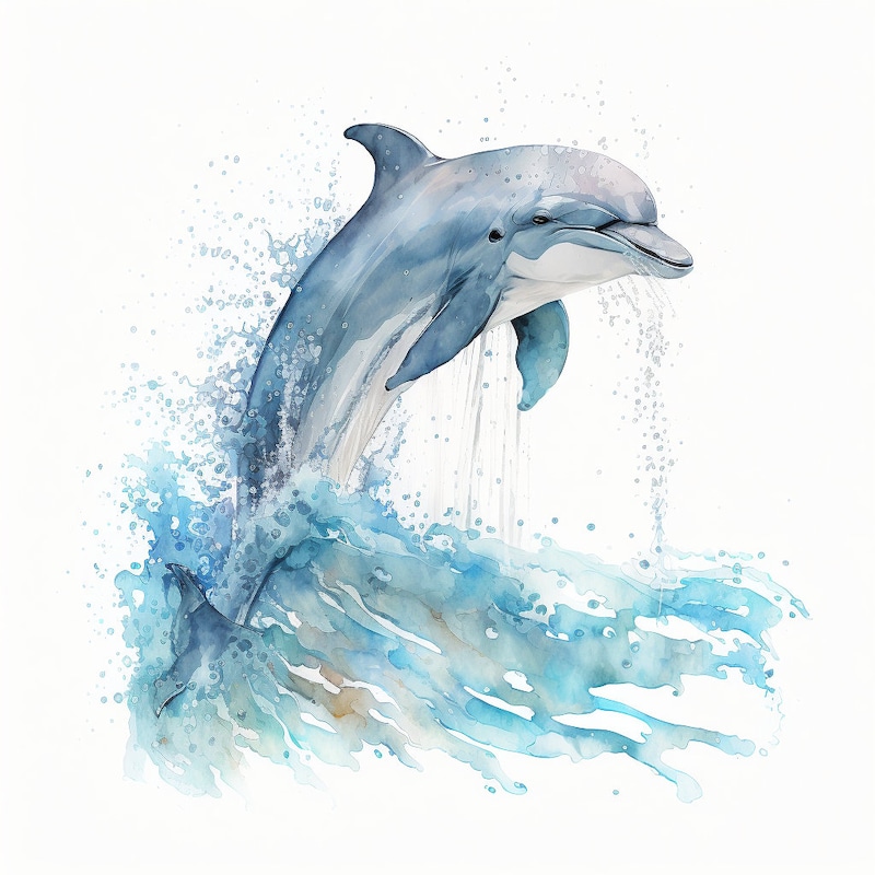 Watercolor Dolphin - Etsy