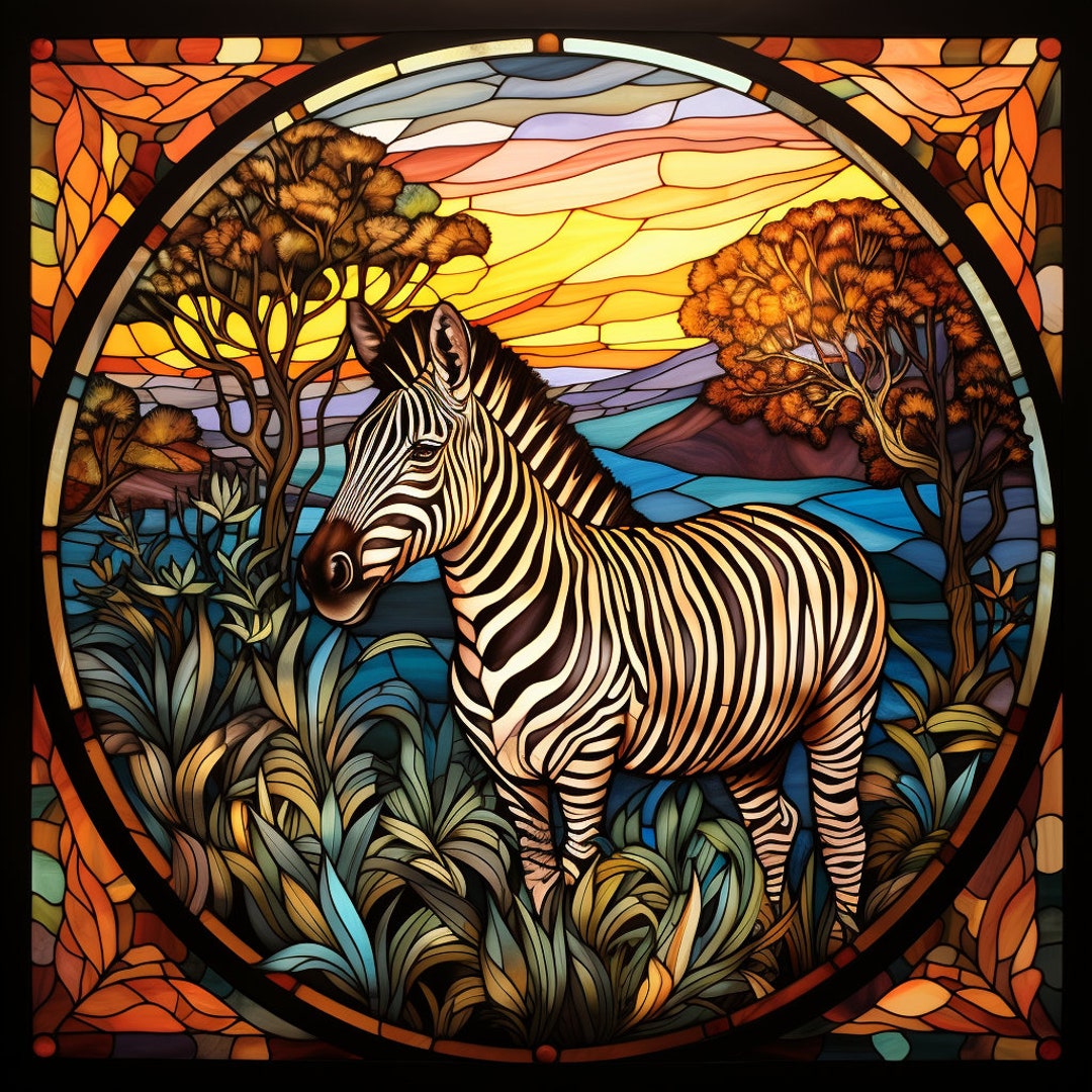 Zebra Stained Glass Design for Tumbler Sublimation, T-shirt Design ...