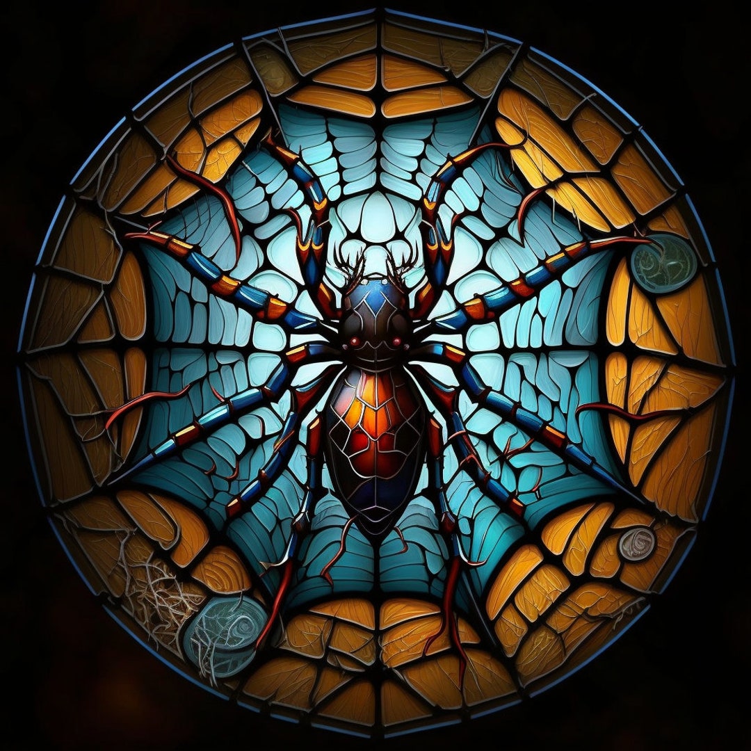 Spider Stained Glass Design for Tumbler Sublimation, T-shirt Design ...