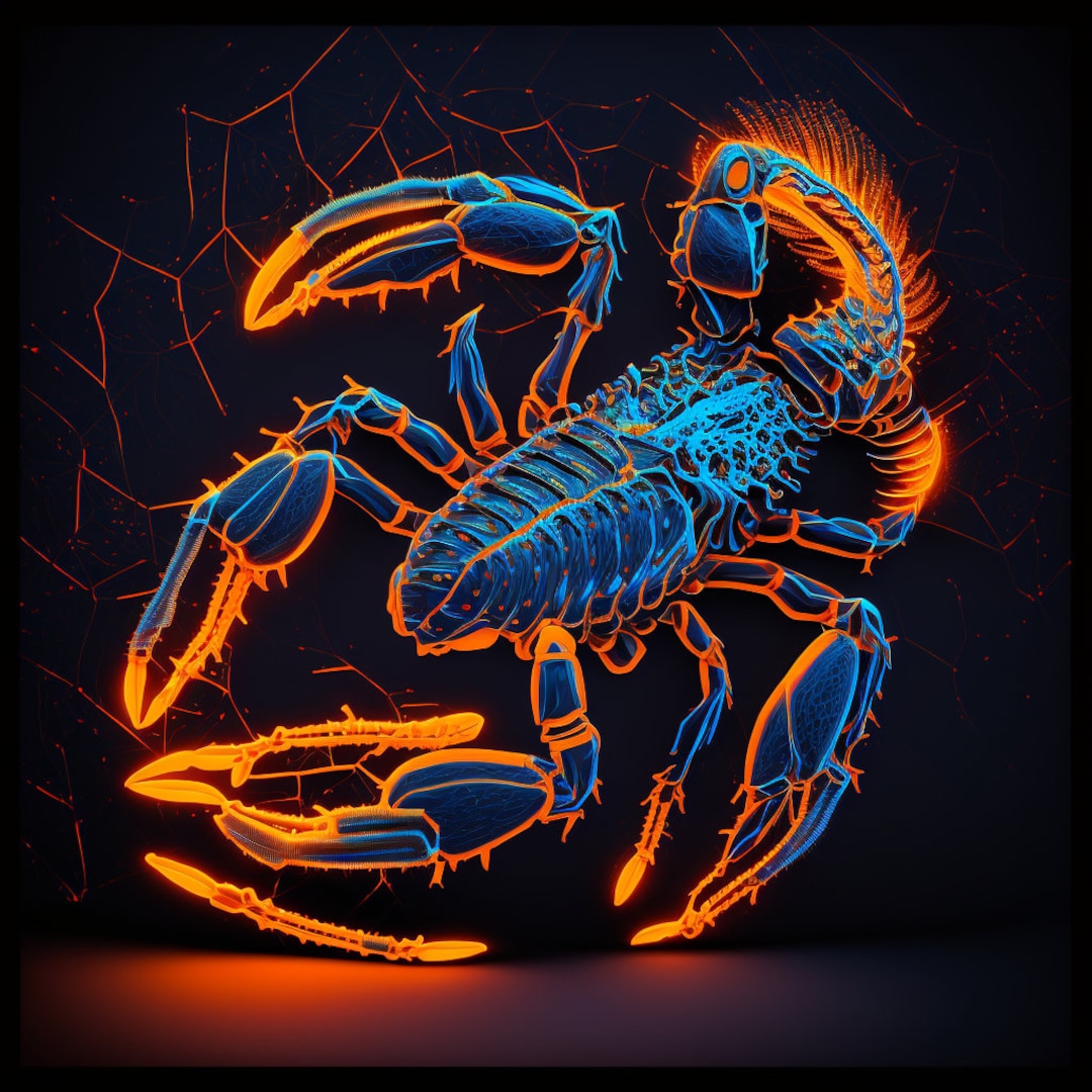Neon Scorpion Design for Tumbler Sublimation, T-shirt Design, Wall Art ...