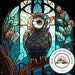 Blue Owl Stained Glass Design for Tumbler Sublimation, T-shirt Design ...