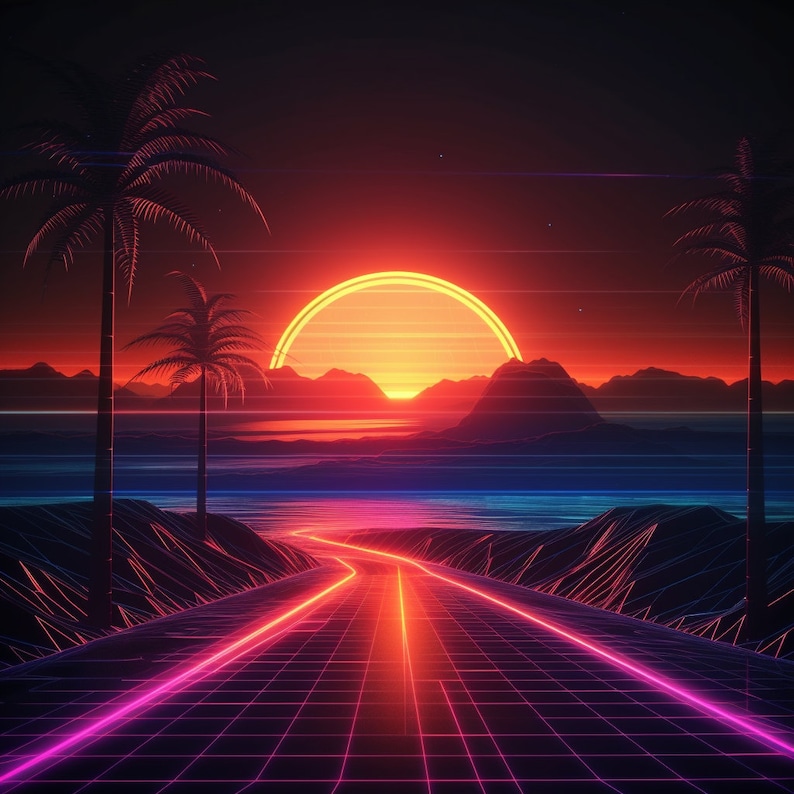 Retro Vintage Sunset Design for Tumbler Sublimation, T-shirt Design ...