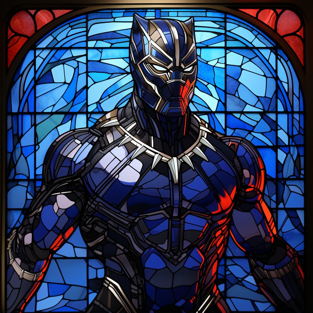 Black Panther Stained Glass Design for Tumbler Sublimation, T-shirt ...