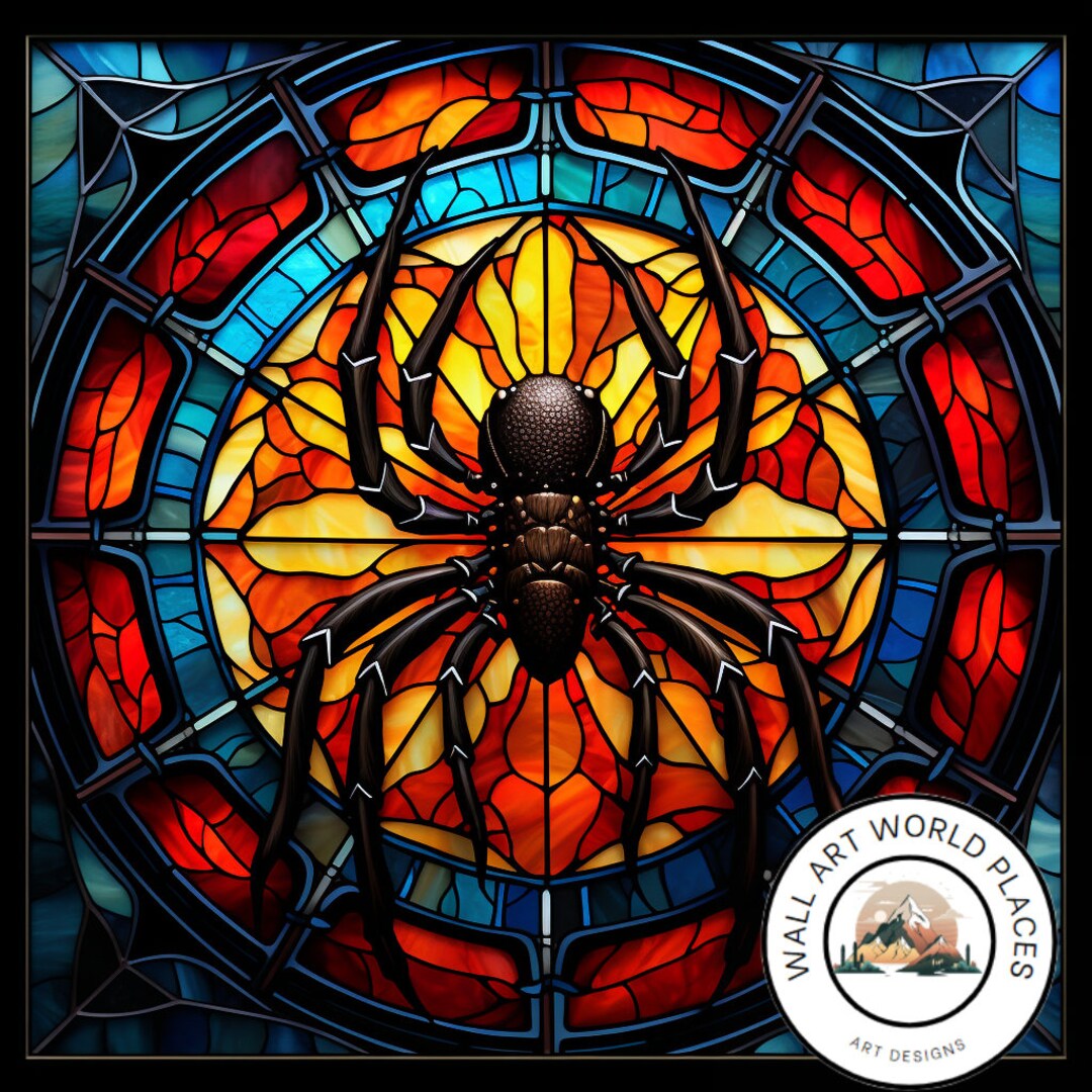 Tarantula Stained Glass Design for Tumbler Sublimation, T-shirt Design ...