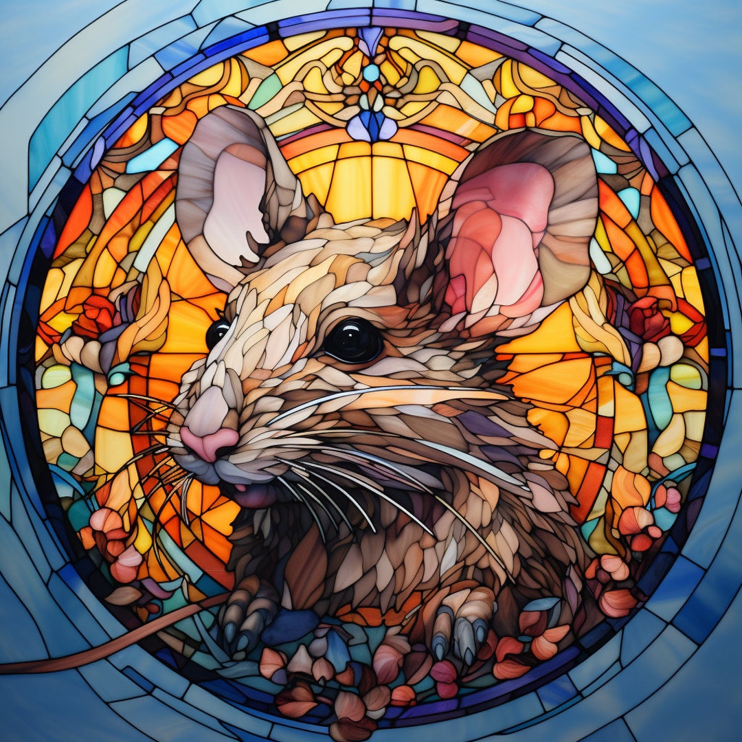 Mouse Stained Glass Design for Tumbler Sublimation, T-shirt Design ...