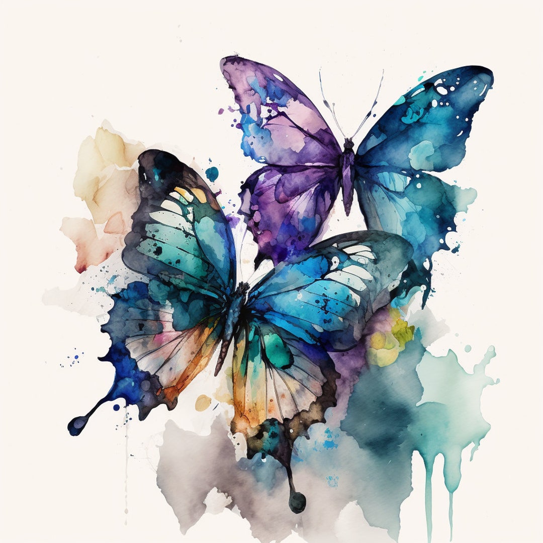 Watercolor Ink Butterflies Design for Tumbler Sublimation, T-shirt ...