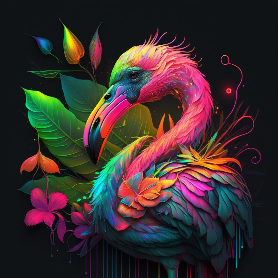 Rainbow Flamingo Design for Tumbler Sublimation T-shirt - Etsy