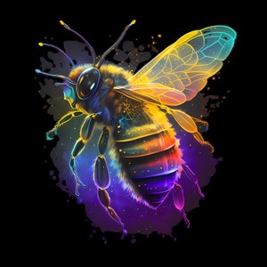 Rainbow Bee Design for Tumbler Sublimation, T-shirt Design, Wall Art ...