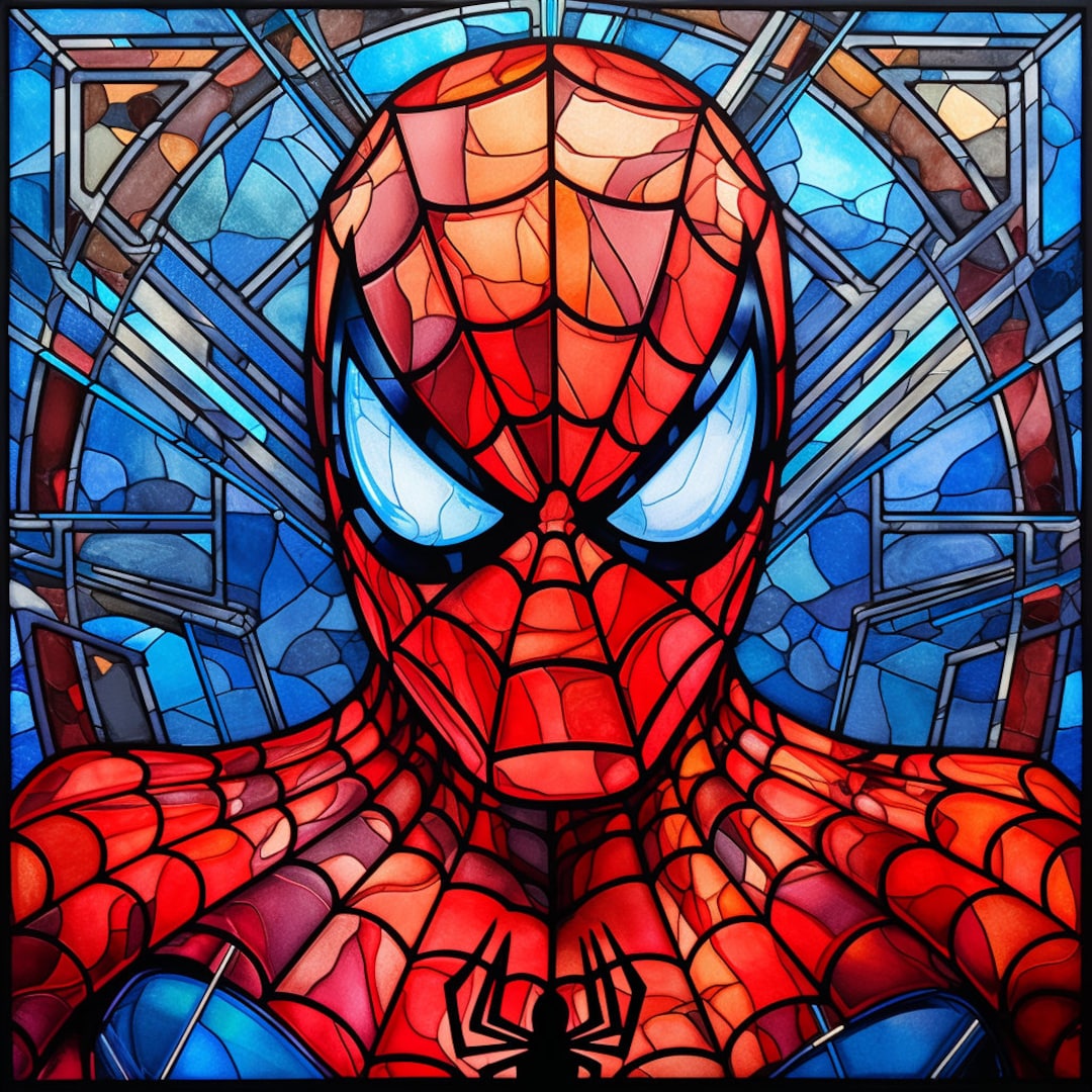Spiderman Stained Glass Design for Tumbler Sublimation, T-shirt Design ...