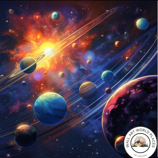 Planets Abstract Art - Etsy
