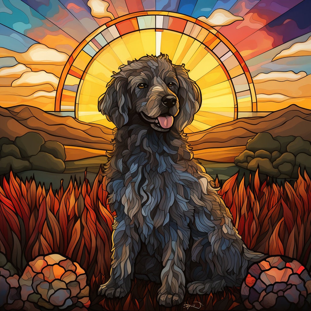 Poodle Stained Glass Design for Tumbler Sublimation, T-shirt Design ...