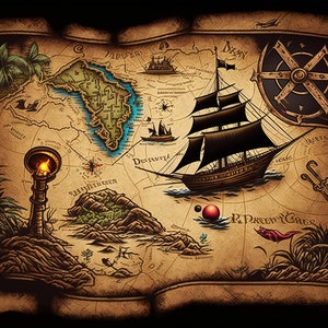 Treasure Map Design Prints for Tumbler Sublimation, T-shirt Design ...