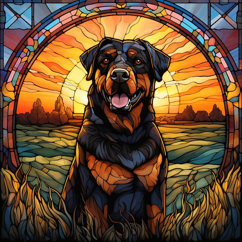 Rottweiler Stained Glass - Etsy
