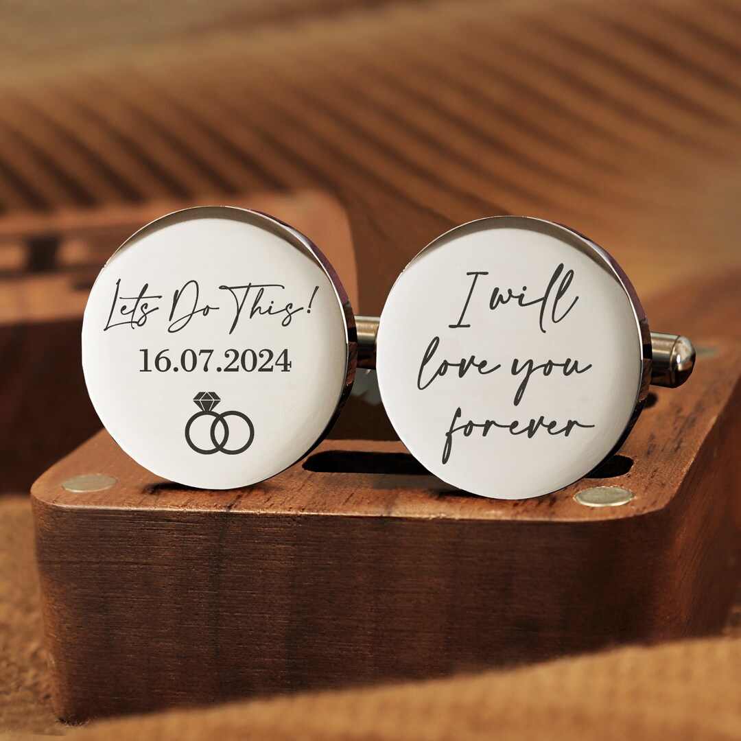 Personalised Engraved Groom Cufflinks, Lets Do This Cufflinks, Bride to ...