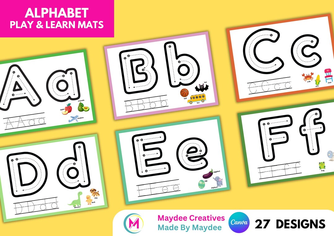 Alphabet & Number Tracing Sheet - Canva Editable - No Lock Elements - Etsy