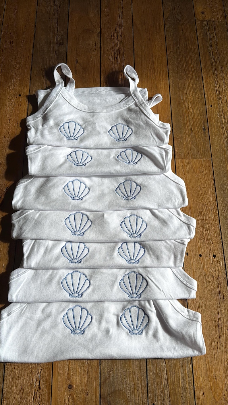 Seashell Bra Crop Top: Personalized Embroidered Tank - Etsy