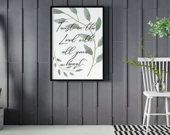 Proverbs 3:5-6 Christian Wall Art Print Trust in the Lord - Etsy