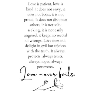 Bible Verse Wall Art - Love is Patient - Digital File Art - Printable ...