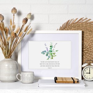 Psalm 28:7 Printable Wall Art - the Lord is My Strength - Bible Verse ...