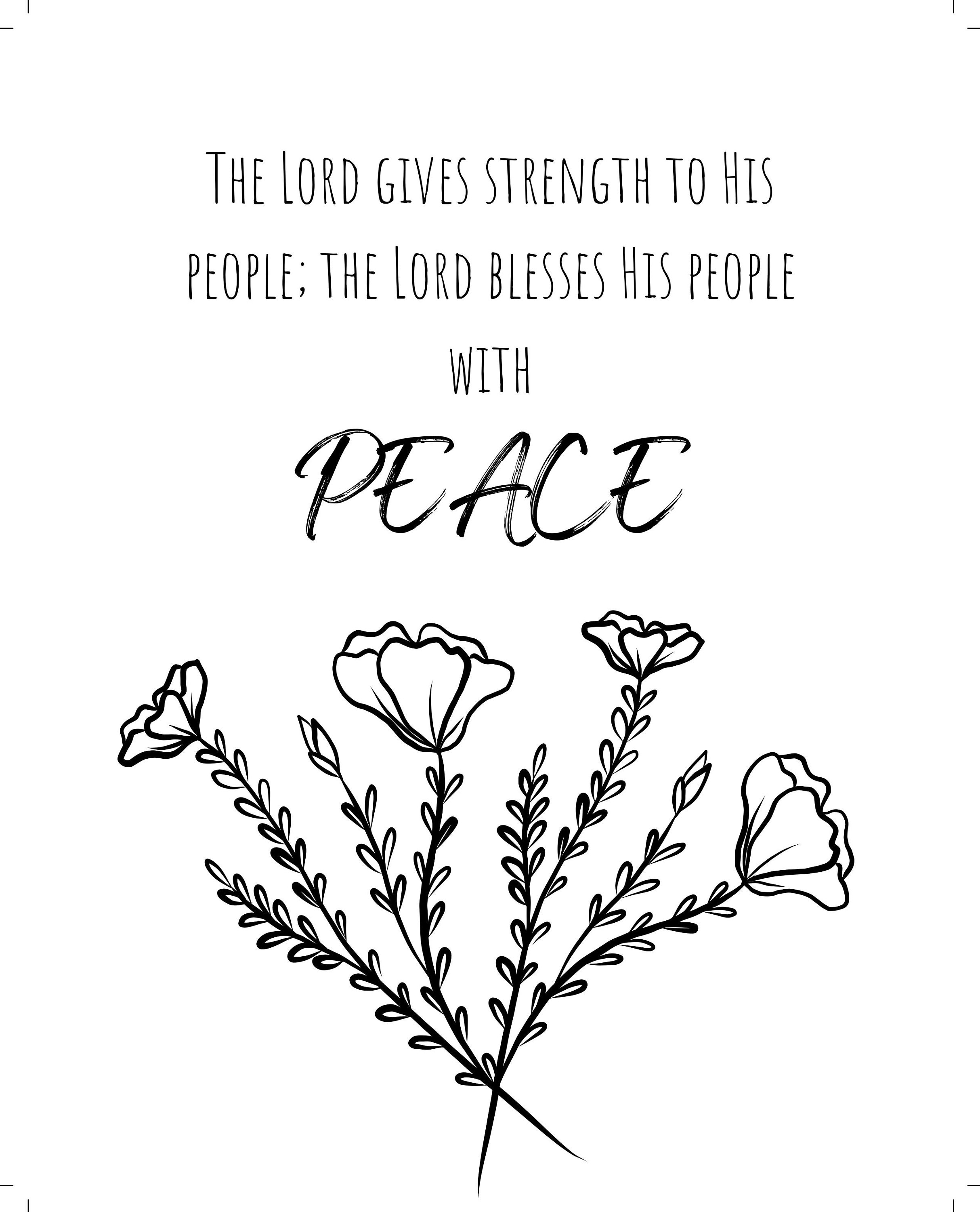 Psalm 29:11 Printable Wall Art Bible Verse Decor Christian Decor ...