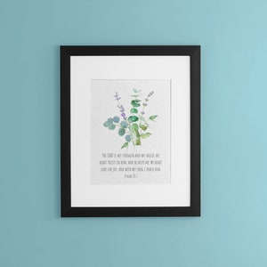 Psalm 28:7 Printable Wall Art - the Lord is My Strength - Bible Verse ...