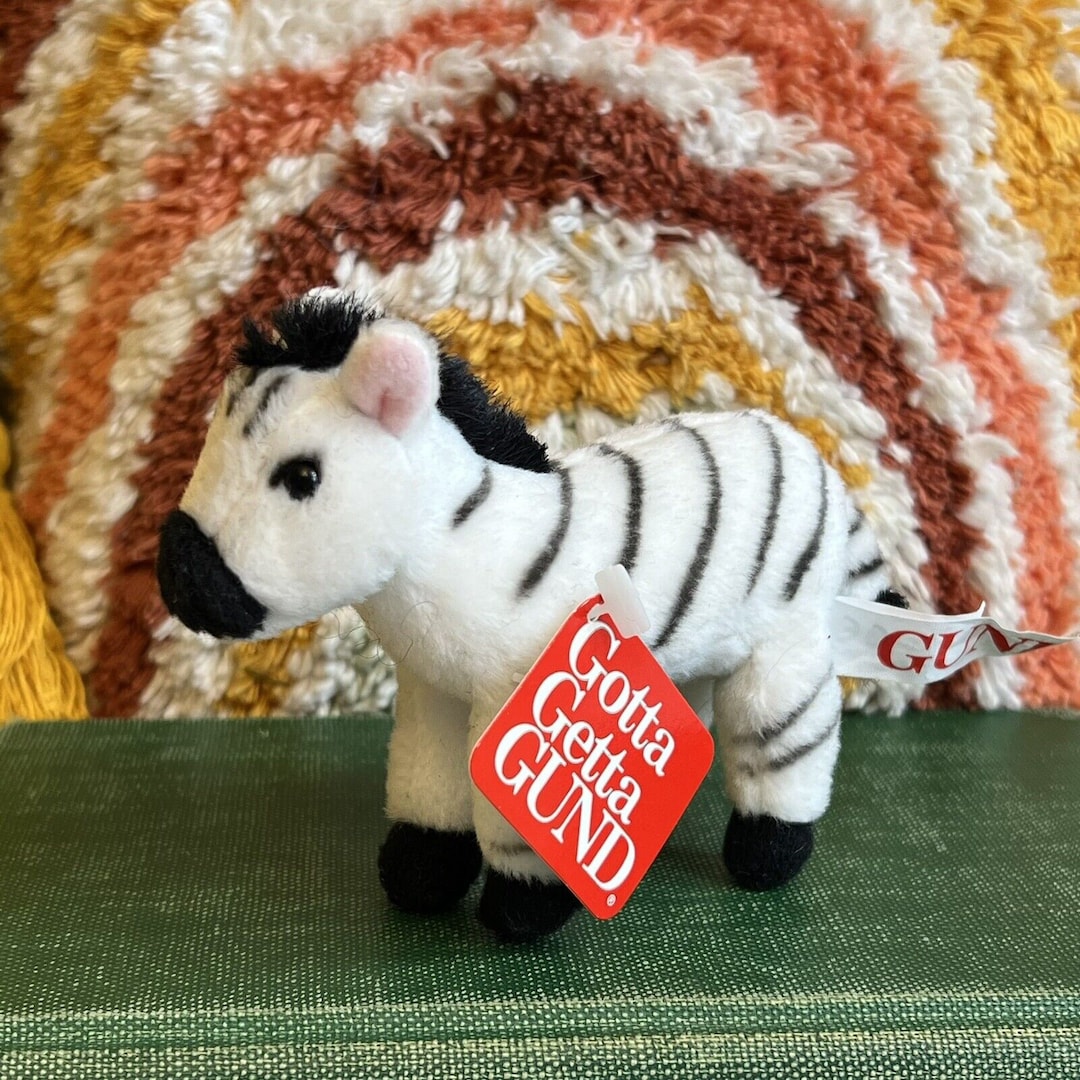 Vintage Gund Mini Stuffed Plush Zebra Safari Os Small W/ Tag Stands - Etsy