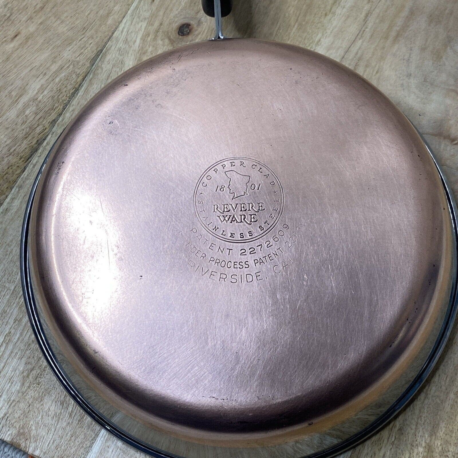 Vintage Revere Ware 1801 8 Inch Skillet Frying Pan Copper Bottom ...