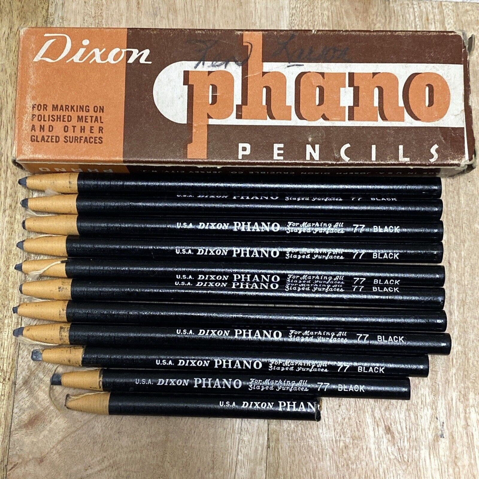 Vintage Dixon Industrial Phano Pencils 77 Black Glazed and Polished Surface Mark - Etsy