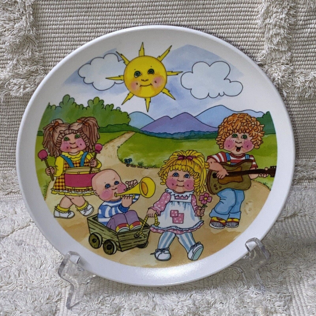 Vintage 1985 Cabbage Patch Plate Melamine Plastic Kids 9 Music ...