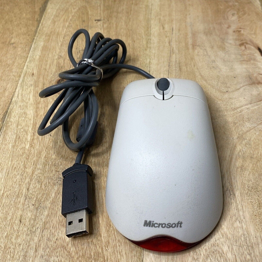 Vintage White Microsoft Wheel Mouse Optical USB Mouse X802382 Tested - Etsy