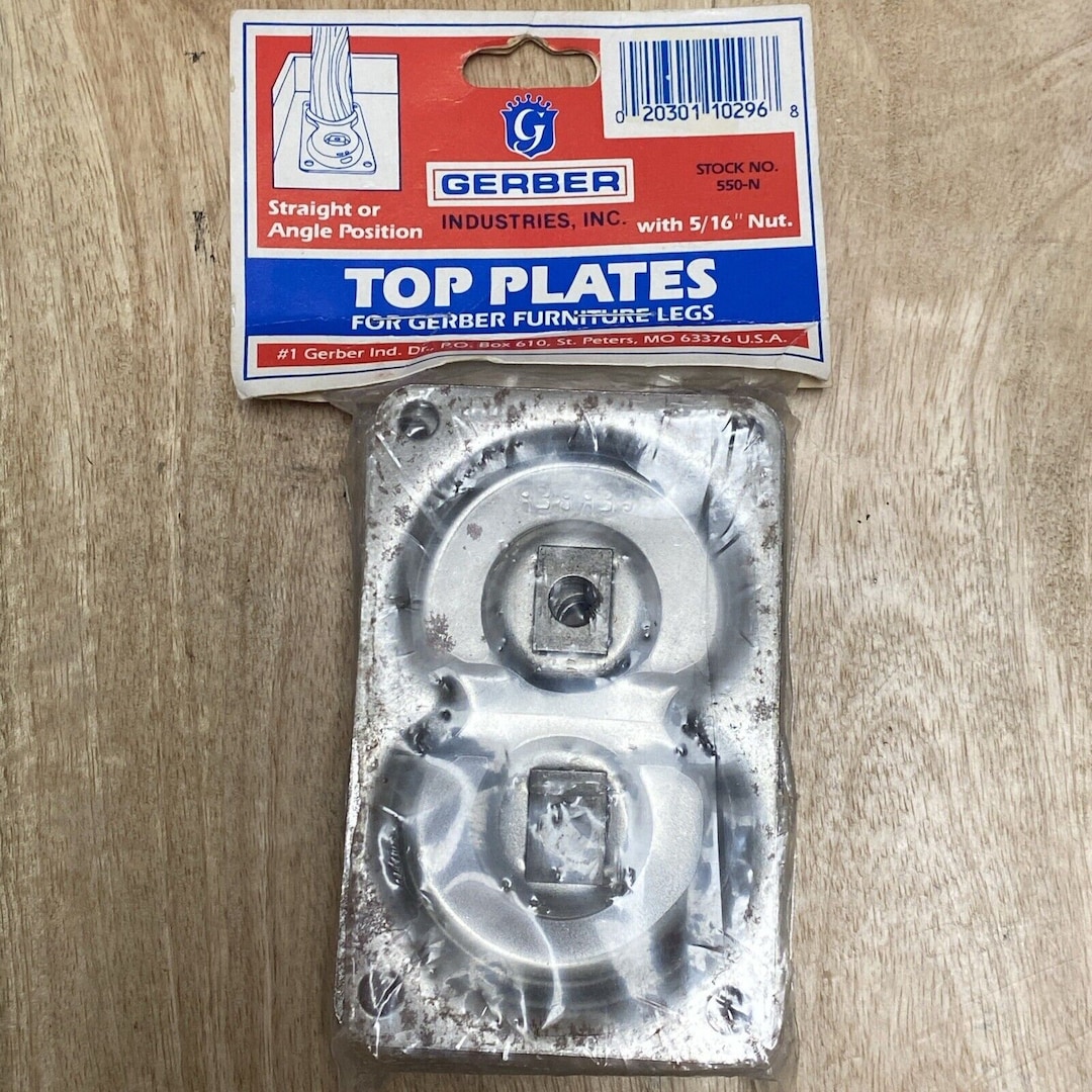 4 NOS Vintage Gerber USA 2 Way Adjustable Metal Table Leg Mounting ...