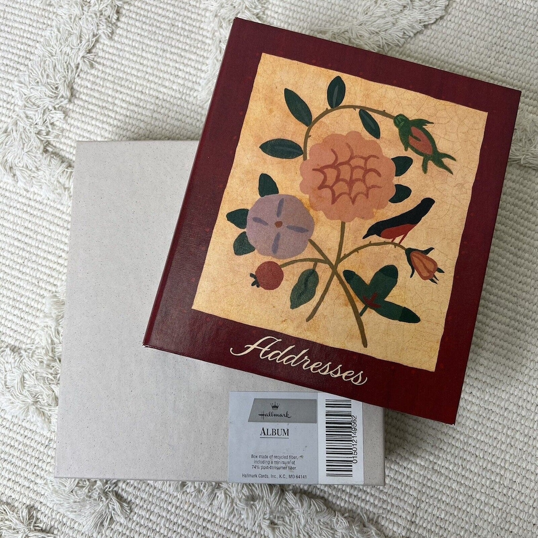 Vintage Hallmark Ringed Binder Album Address Book Folk Floral in Box - Etsy