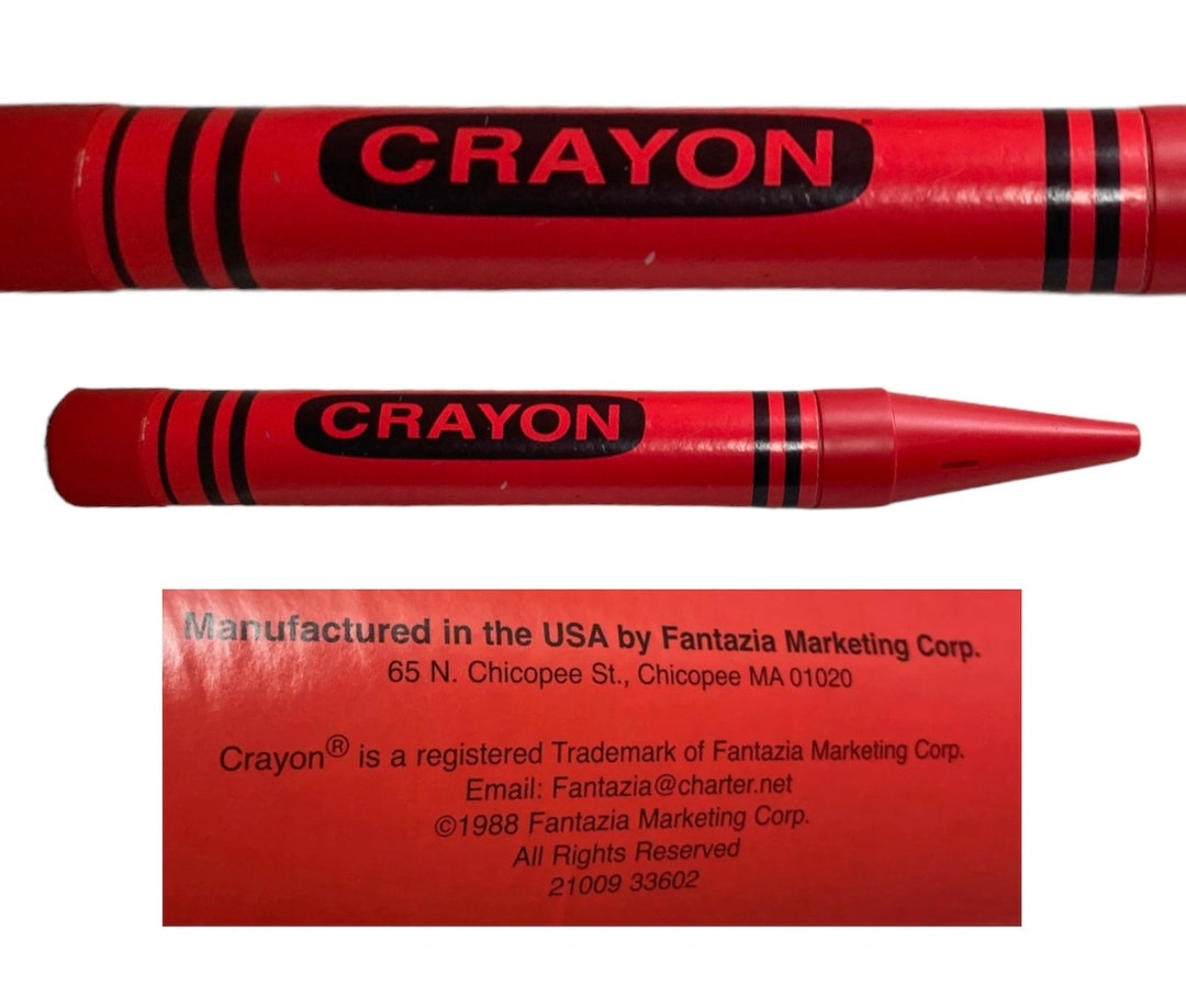 Vintage 1988 Giant Red Crayon Bank 35 Fantazia Marketing Corp Coin Bank ...