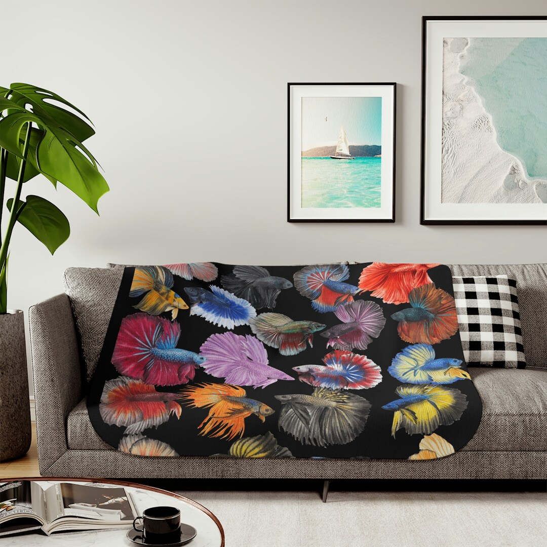 Betta Fish Wrapped Beautifully on Sherpa Blanket, Two Colors - Etsy