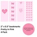 Pretty in Pink 4 Pack Downloadable Bookmarks Coquette Reading Gift ...